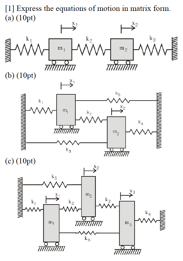 Solved [1] Express the equations of motion in matrix form. | Chegg.com