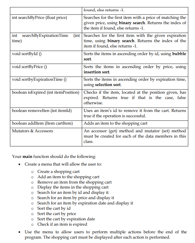 Solved For this assignment you will be building a shopping | Chegg.com