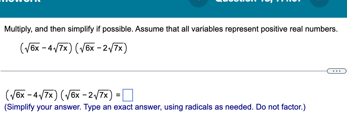 Solved Multiply And Then Simplify If Possible Assume That 1835