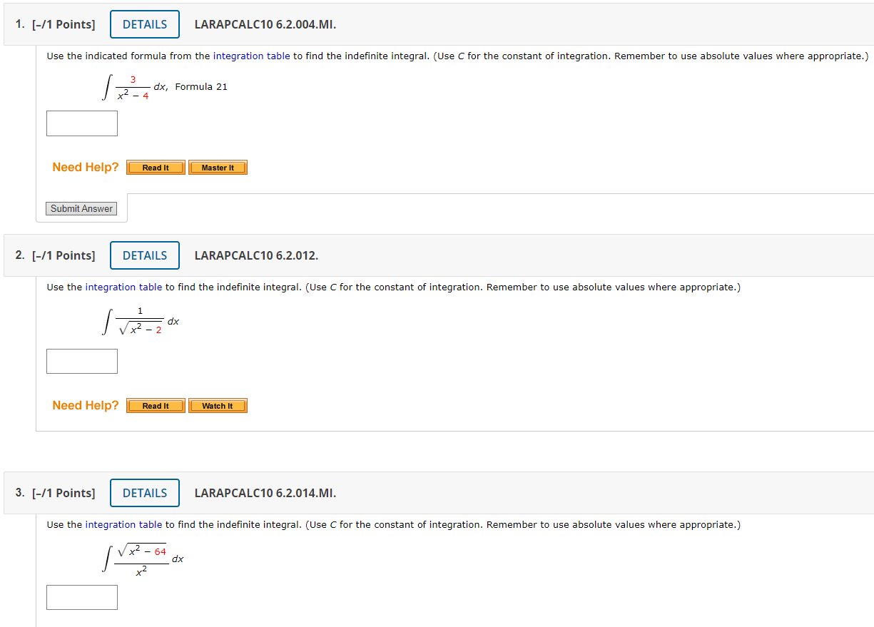 Solved Use the indicated formula from the integration table | Chegg.com