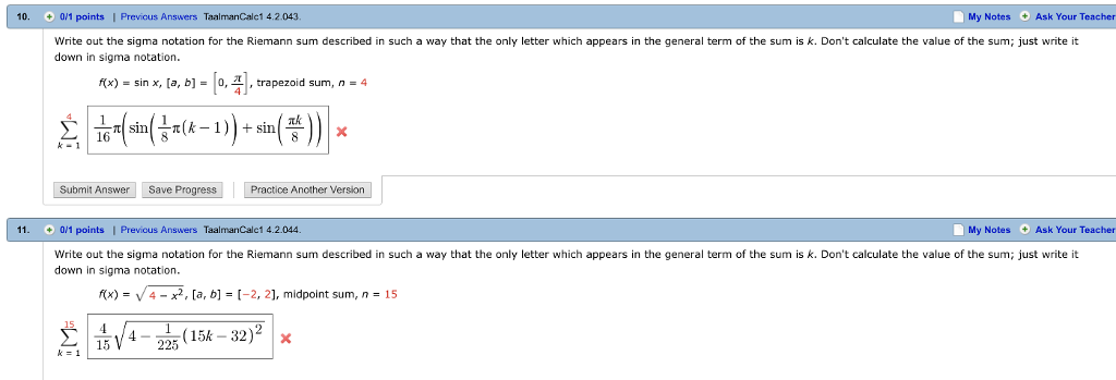 Solved Write out the sigma notation for the Riemann sum | Chegg.com