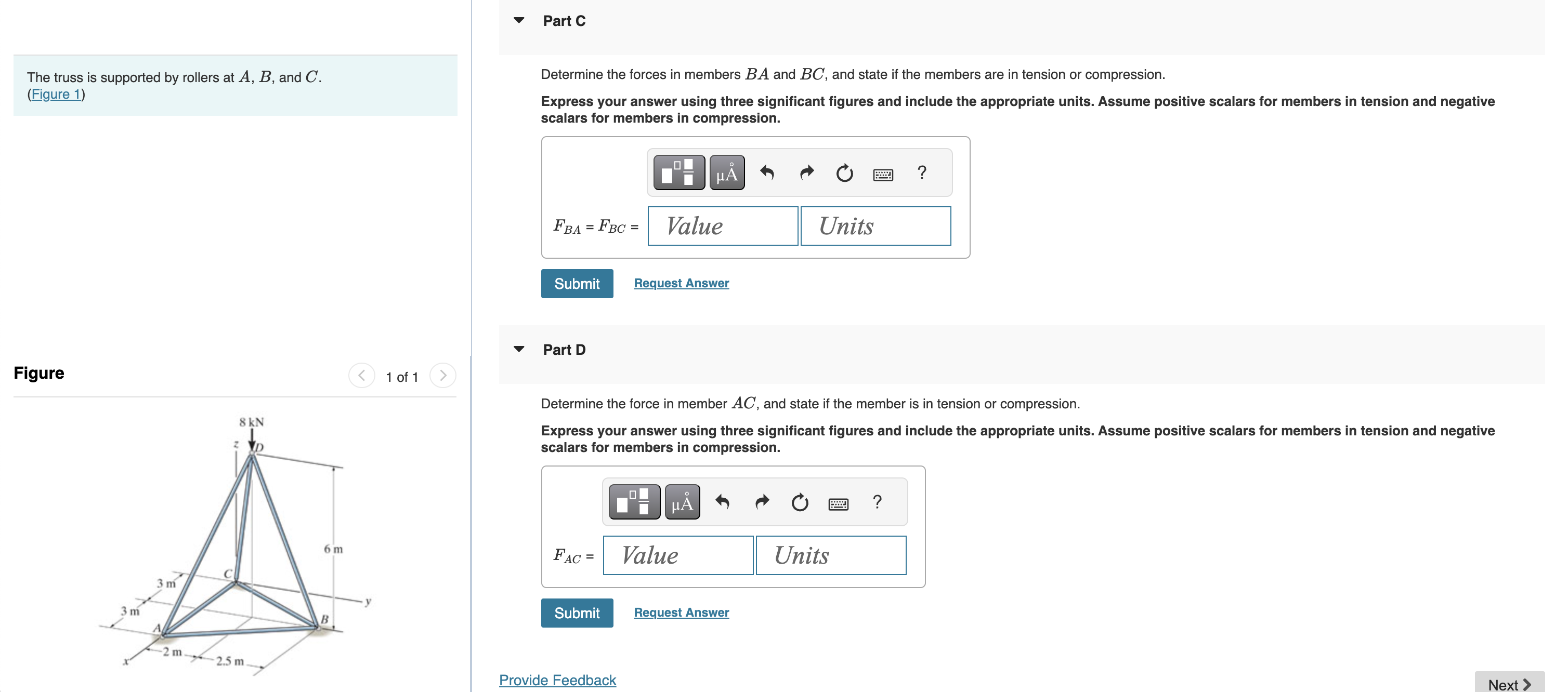 Solved Solve for Fba/Fbc and FacGiven:FDA= ﻿FDC=-2.59 | Chegg.com