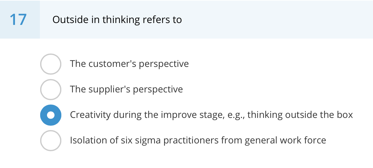 Solved 17 Outside in thinking refers to The customer's | Chegg.com