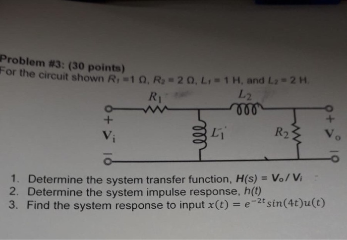 Solved Problem #3 : (30 points) For the circuit sho wnR,-1 | Chegg.com