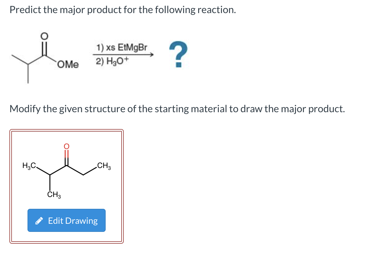 Solved Predict the major product for the following reaction. | Chegg.com