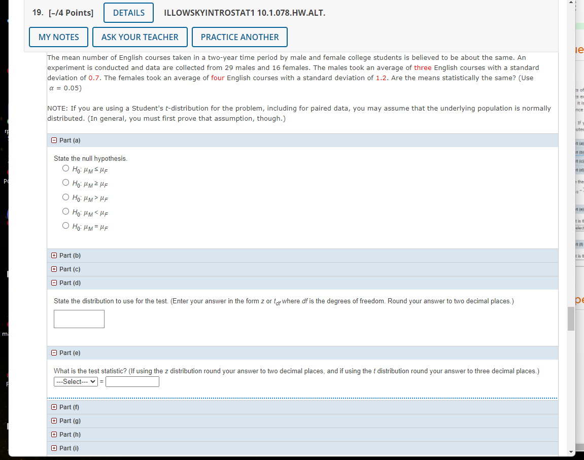 Solved 19. [-14 Points] DETAILS ILLOWSKYINTROSTAT1 | Chegg.com