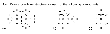 Solved 2.4 Draw a bond-line structure for each of the | Chegg.com