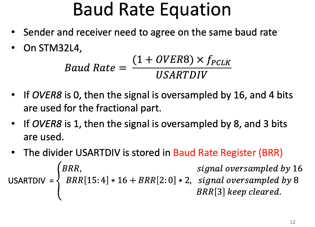 Baud Rate Example 2 Processor clock fpclk is 80MHz, | Chegg.com