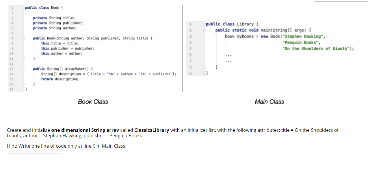 public class Book private String title; private | Chegg.com