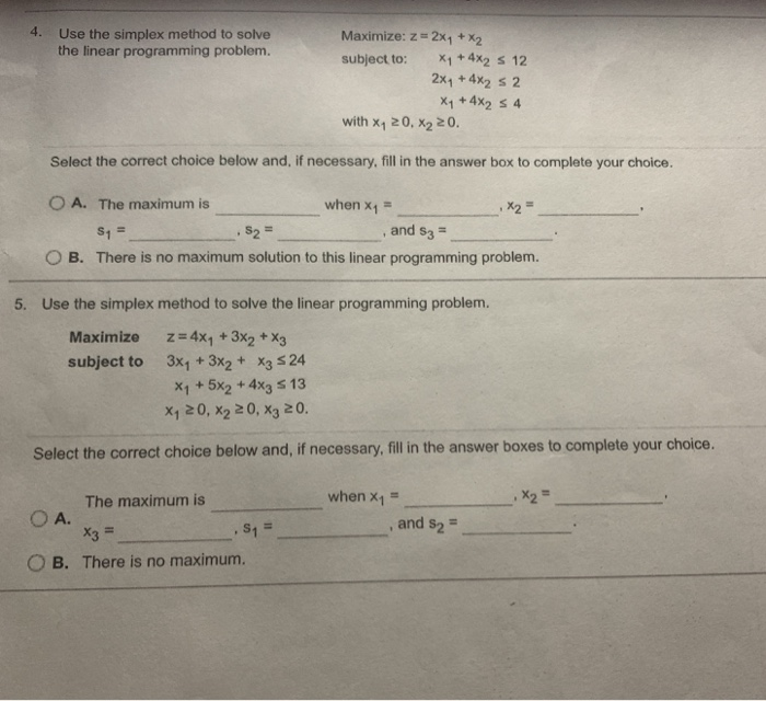 Solved Maximize: z= 2x1 + x2 Use the simplex method to solve | Chegg.com