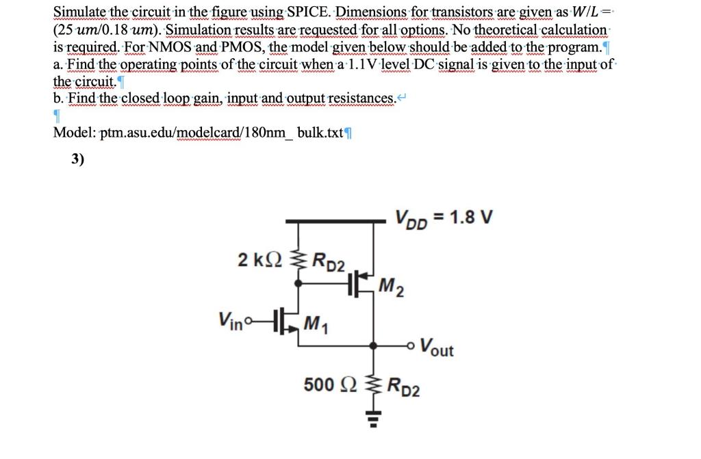 Solved Simulate the circuit in the figure using SPICE. | Chegg.com