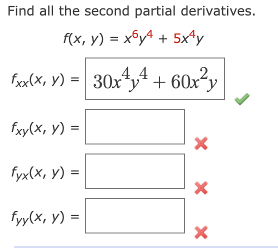 Solved Find all the second partial derivatives. | Chegg.com