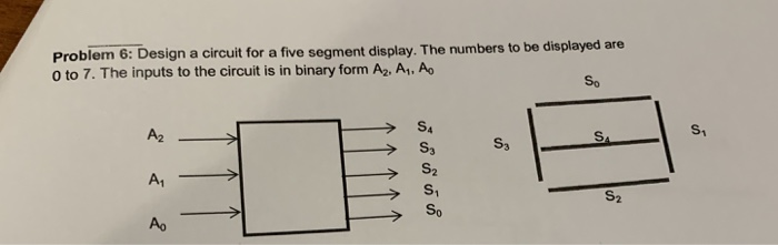 Solved Problem 6: Design a circuit for a five segment | Chegg.com