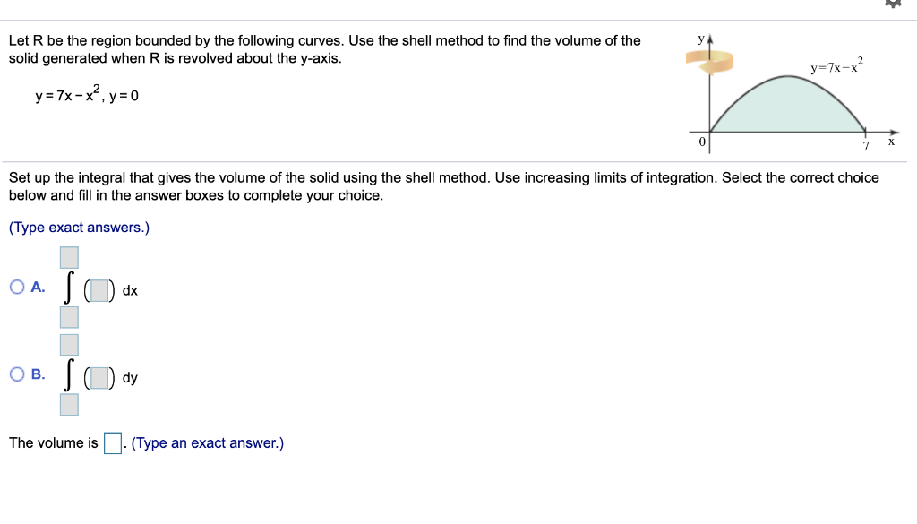 Solved Let R be the region bounded by the following curves. | Chegg.com