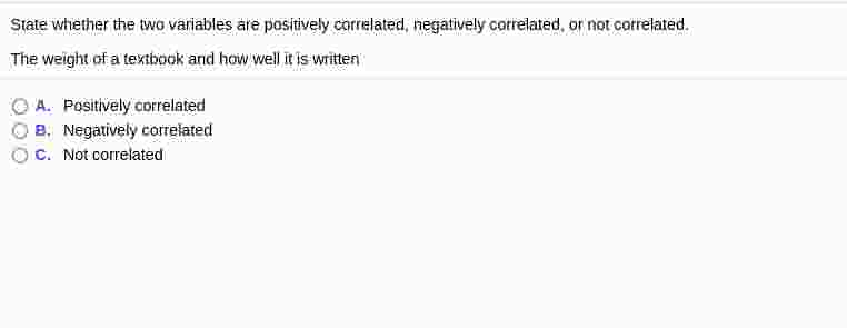 Solved State whether the two variables are positively | Chegg.com