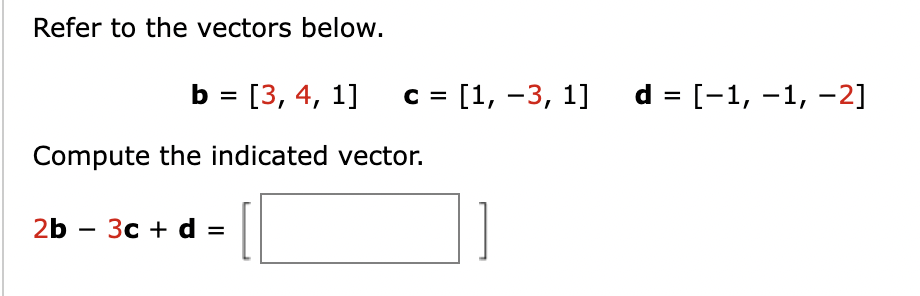 Solved Refer to the vectors below. | Chegg.com