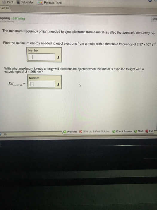 Solved Find The Minimum Energy Needed To Eject The Electrons