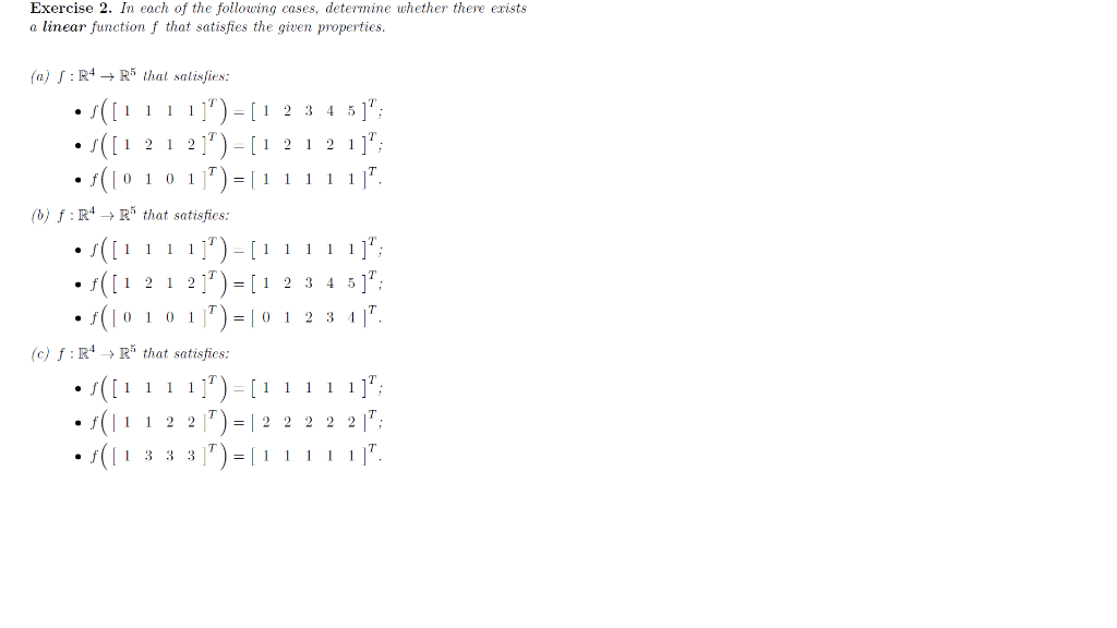 Solved Exercise 2. In each of the following cases, determine | Chegg.com