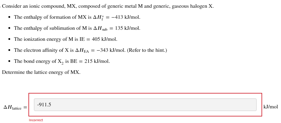 Solved Consider an ionic compound, MX2, composed of generic | Chegg.com