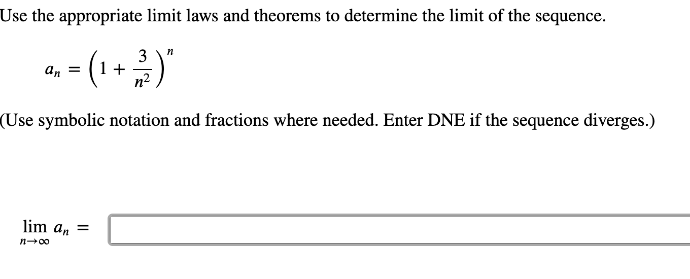 Solved Use the appropriate limit laws and theorems to | Chegg.com