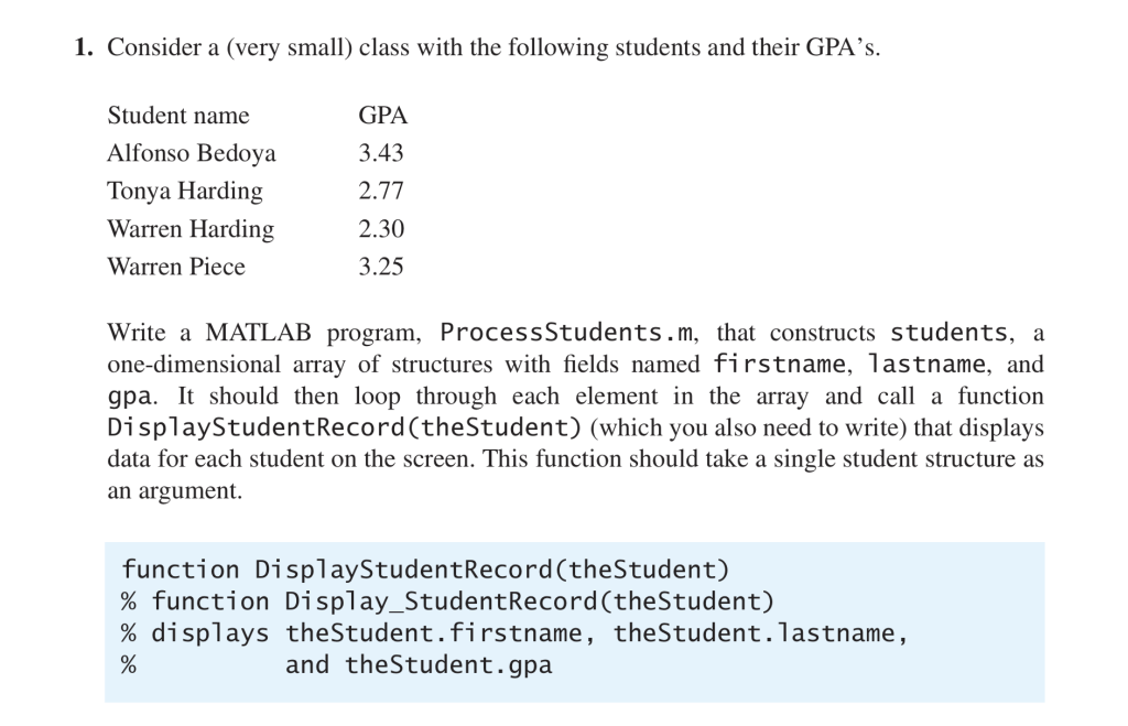 1. Consider a (very small) class with the following | Chegg.com