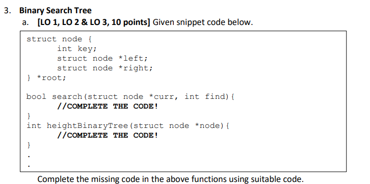 Solved Complete the missing code in the above functions | Chegg.com
