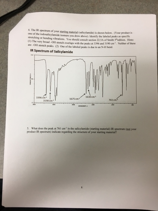 Solved 4. The IR spectrum of your starting material | Chegg.com
