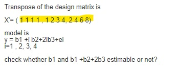Solved Transpose of the design matrix is X'=(1111,123 4,246 | Chegg.com