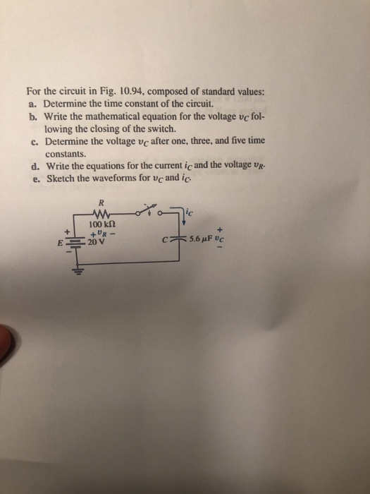 Solved For the circuit in Fig. 10.94, composed of standard | Chegg.com