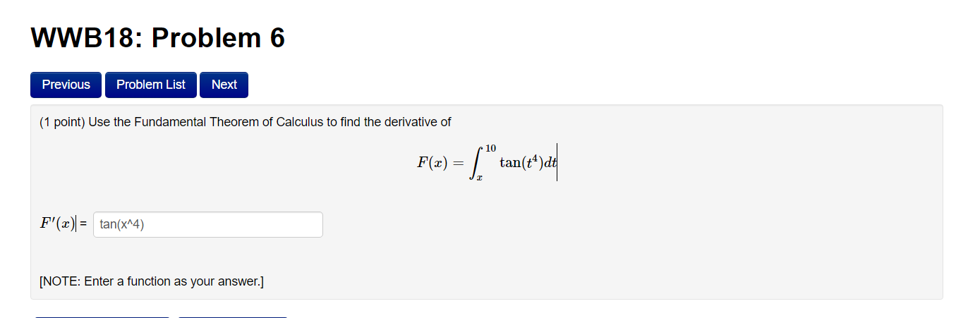 Solved WWB18: Problem 4 Previous Problem List Next (1 polne) | Chegg.com