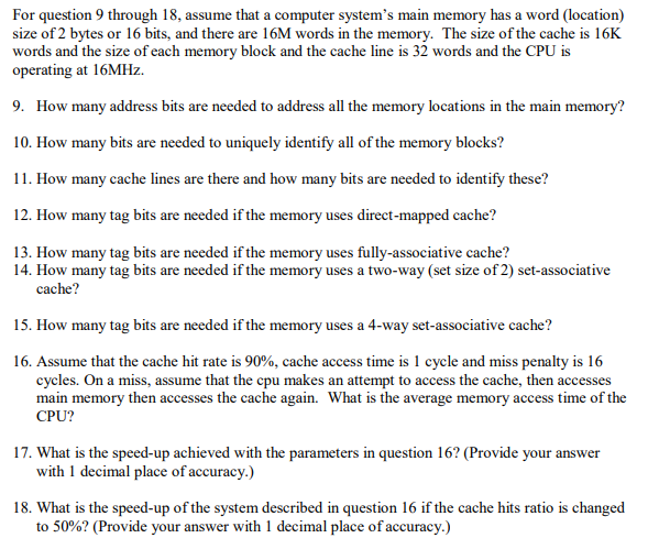 Solved For question 9 through 18, assume that a computer | Chegg.com