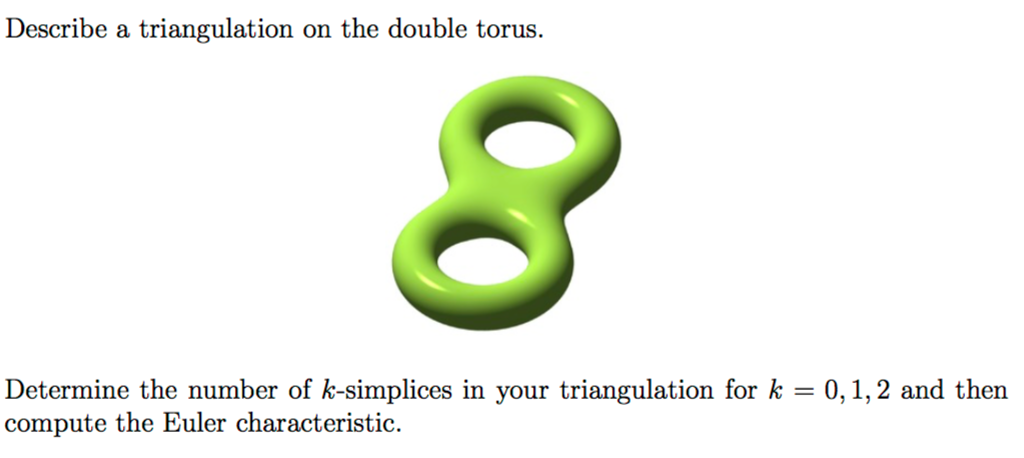 Describe a triangulation on the double torus. | Chegg.com