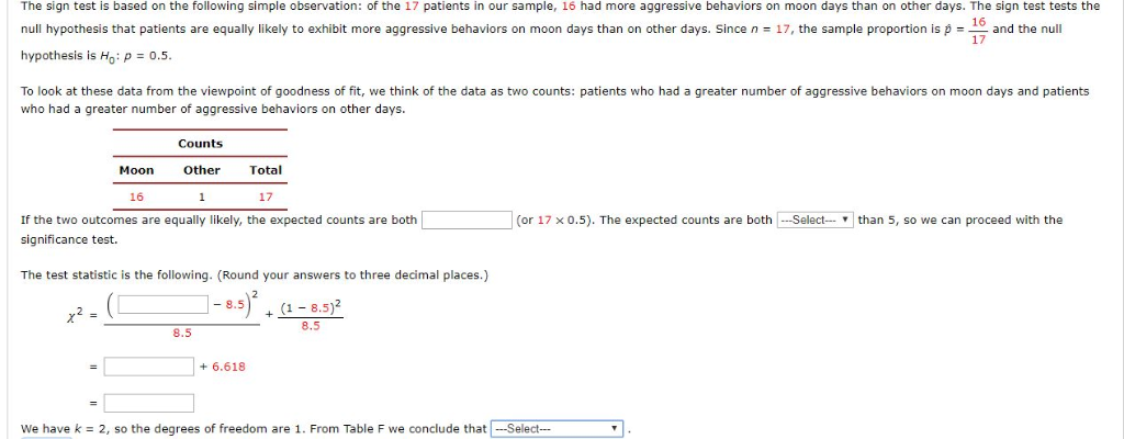 Solved The sign test is based on the following simple | Chegg.com