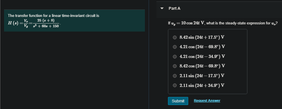 Solved The transfer function for a linear time-invariant | Chegg.com