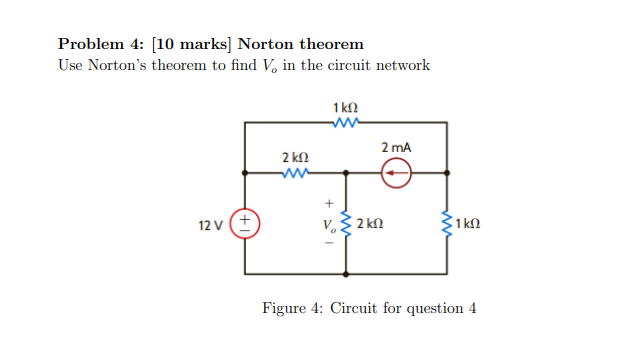 Solved Please use Norton's theorem! (a) ﻿Use Norton's | Chegg.com