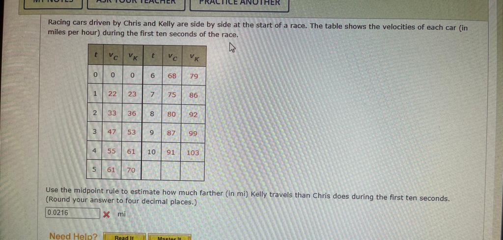 Solved Racing cars driven by Chris and Kelly are side by | Chegg.com