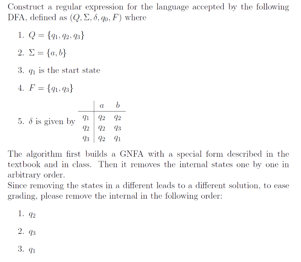 Solved I'm assuming the 2nd part wants me to make a GNFA | Chegg.com
