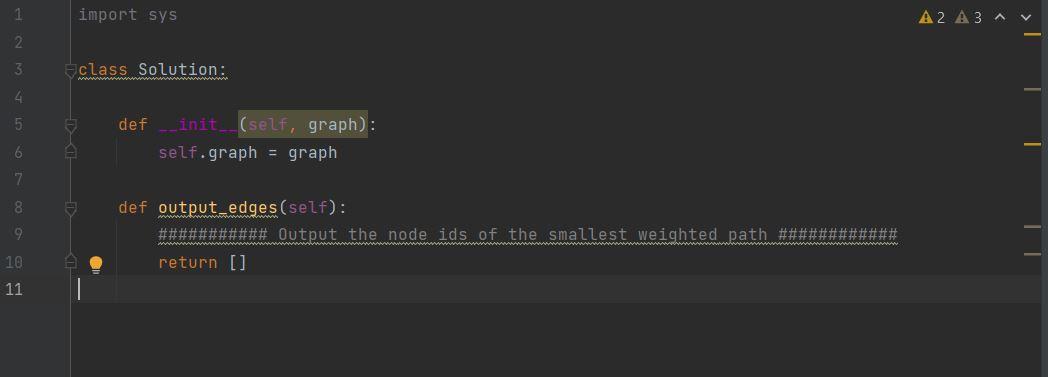 Solved 1 import sys A2 A3 Av 2 3 class Solution: 4 5 definit | Chegg.com
