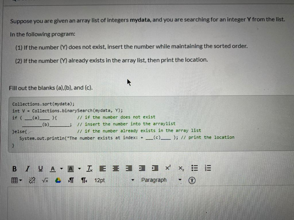 Solved Suppose you are given an array list of integers | Chegg.com