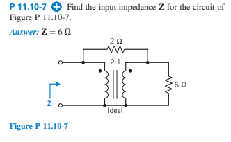 Solved P 11.10-7 → Find the input impedance Z for the | Chegg.com
