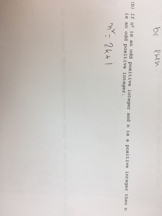Solved If N 2 Is An Odd Positive Integer And N Is A Positive
