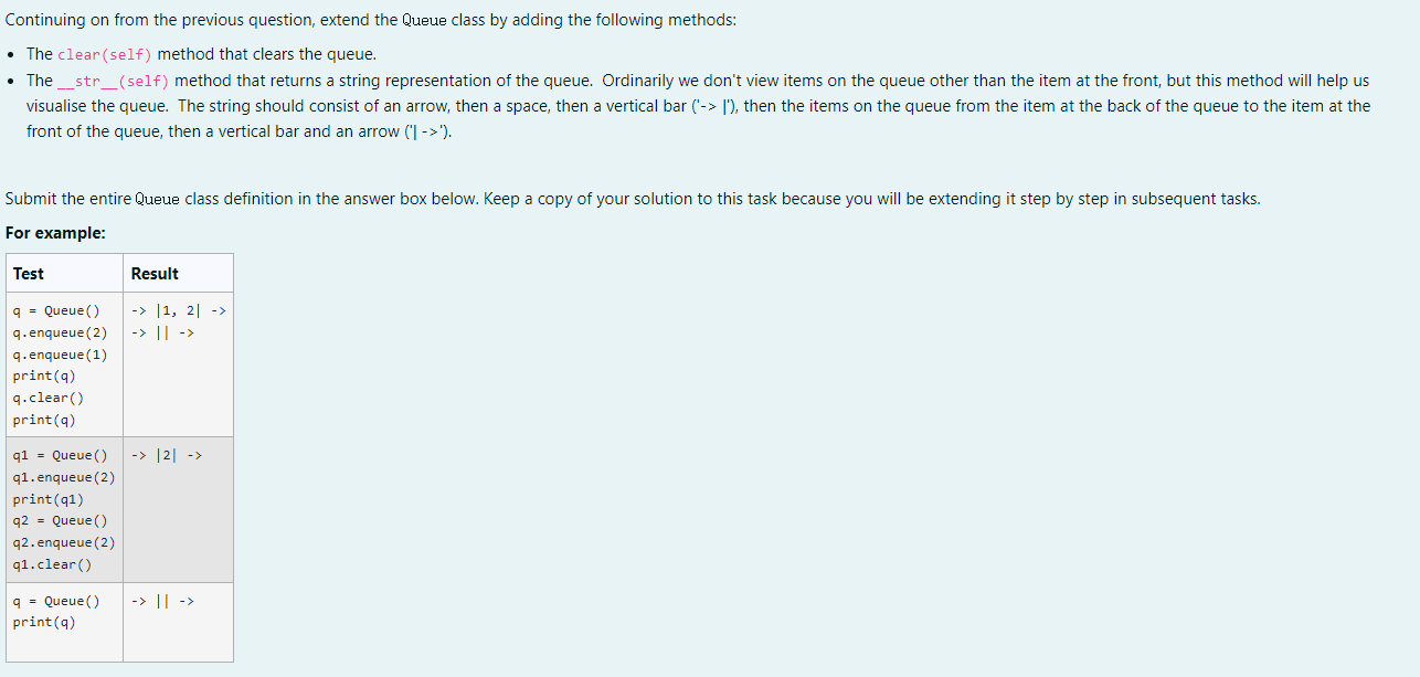 Solved A Queue is an abstract data type for storing a | Chegg.com