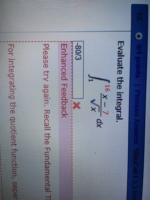 Solved 10.。.. /1 points SCalcET8 5.4.033 Evaluate the | Chegg.com
