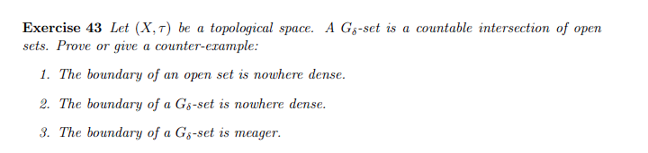 Solved Exercise 43 Let (X,τ) be a topological space. A | Chegg.com