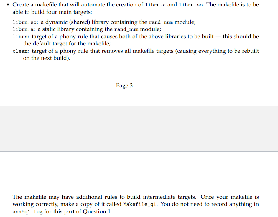 Solved - Create a makefile that will automate the creation | Chegg.com