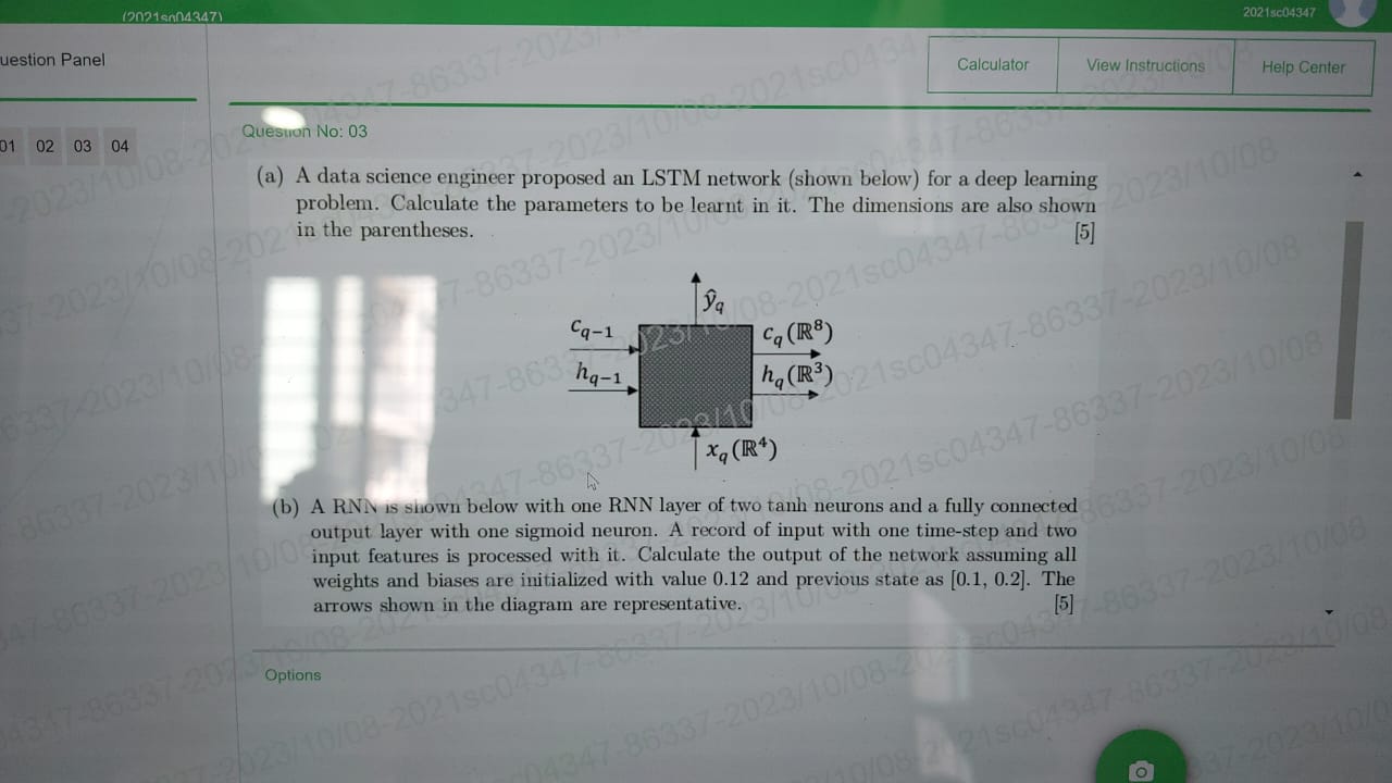 Solved (a) A data science engineer proposed an LSTM network | Chegg.com