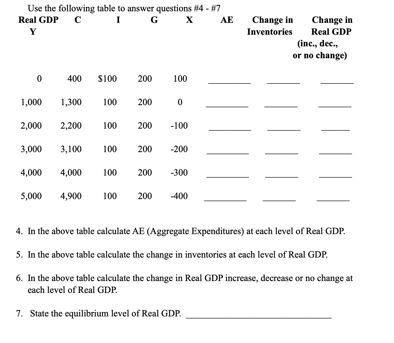 Solved 4. In the above table calculate AE (Aggregate | Chegg.com