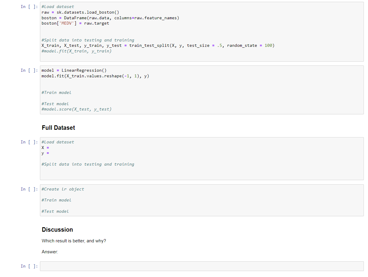 I am using the boston dataset to learn how to use | Chegg.com