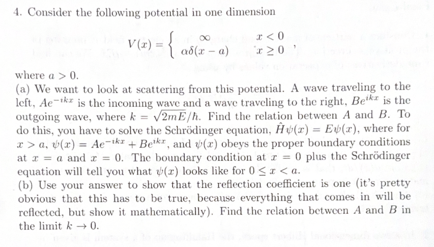Solved Consider the following potential in one | Chegg.com