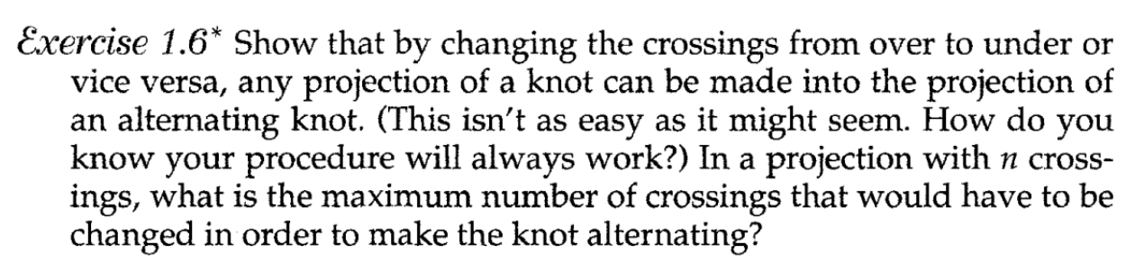 Exercise 1.6∗ Show that by changing the crossings | Chegg.com